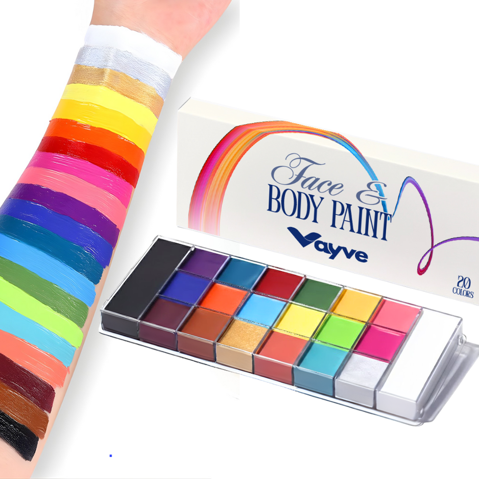 Vayve Face & Body Paint Kit – 20 Vibrant Colors for Makeup & Art ...